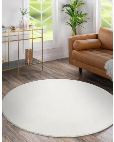 koberec kulatý SOFTY Jednotný, Jednobarevný, krémová velikost kruh 150 cm | krásné koberce cz