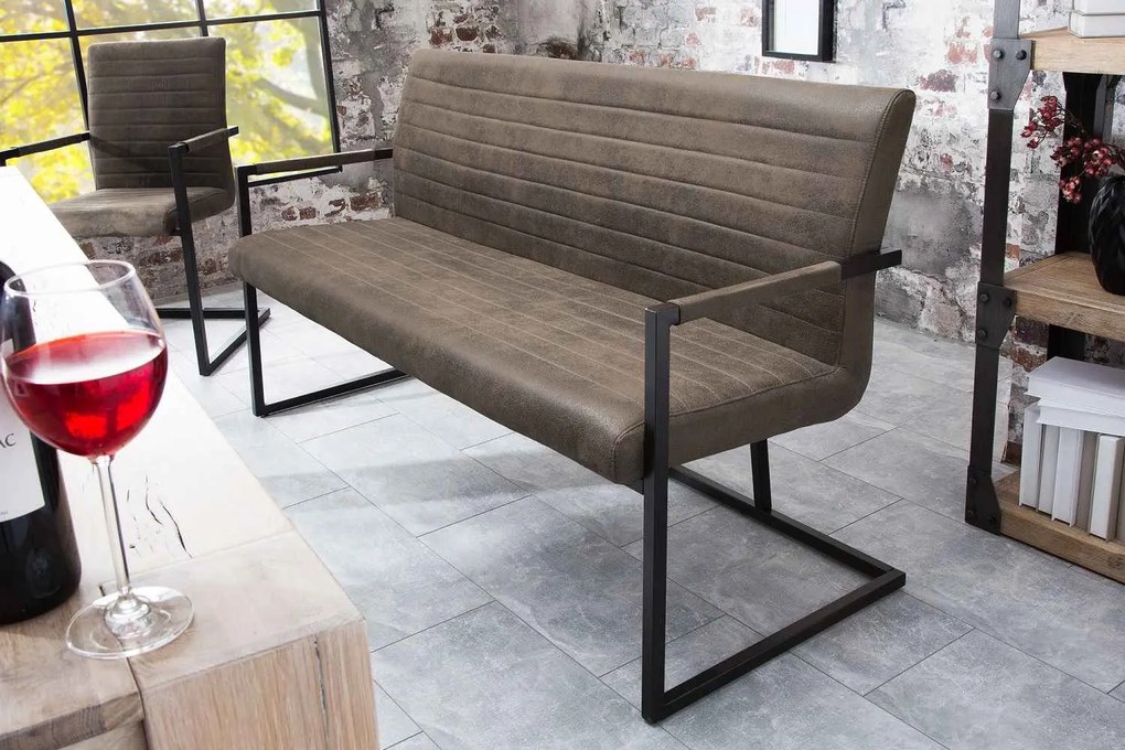 Designová lavice Maximiliano 160 cm vintage taupe