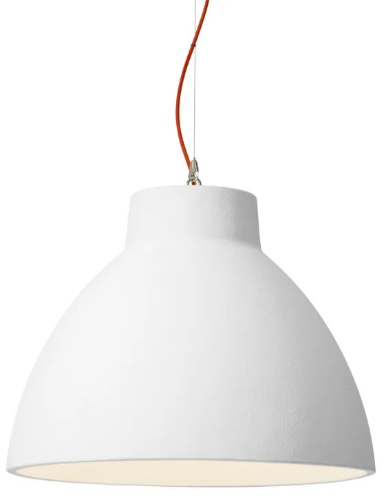 Wever Ducré 2186E0R0 Bishop 6.0, bílé závěsné svítidlo s červeným kabelem, 1x25W E27, prům. 60cm
