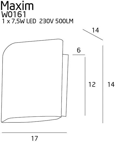 Maxlight Nástěnné svítidlo Maxlight W0161 MAXIM