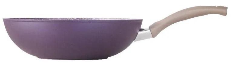 Fialová wok pánev s nepřilnavým povrchem Brandani Granitium, ⌀ 32 cm