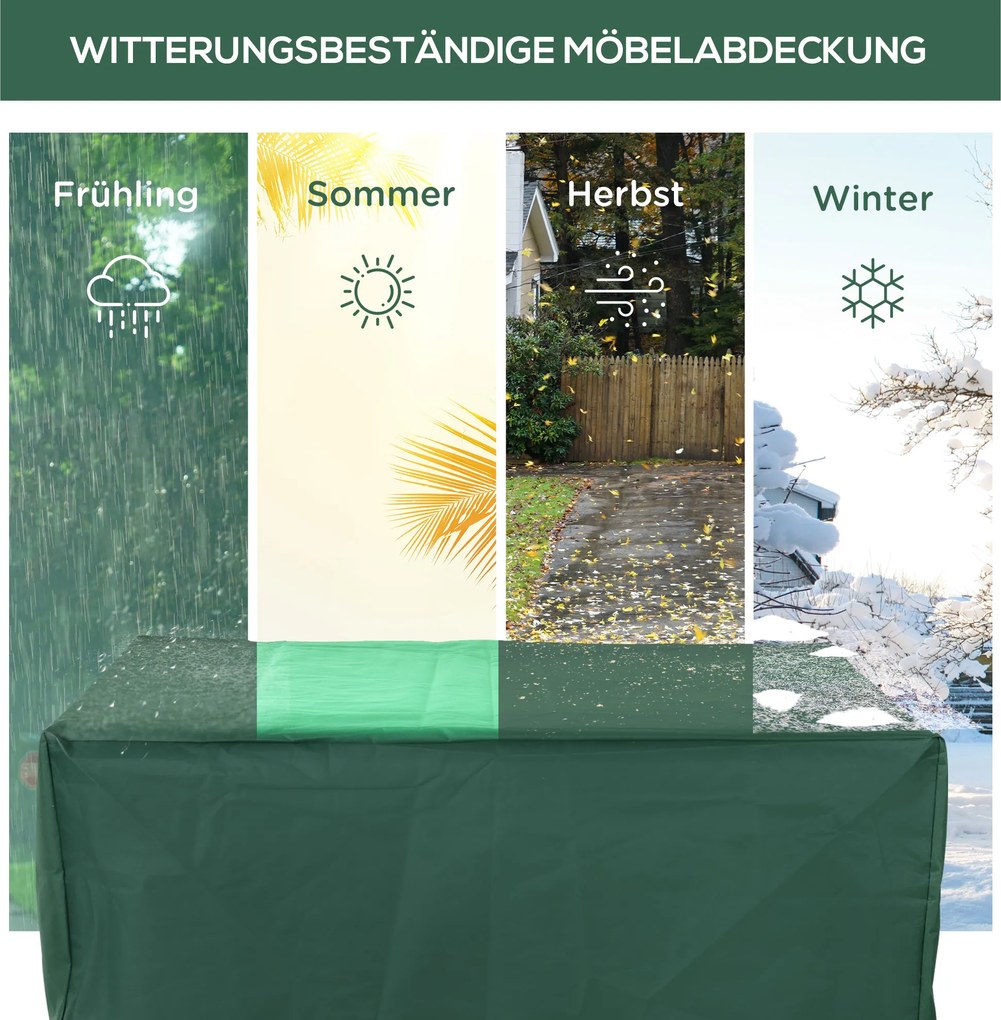 Outsunny ochranný obal na zahradní nábytek 600D-Oxford zelený 135x135x75 cm voděodolný a odolný proti UV záření | Aosom.de