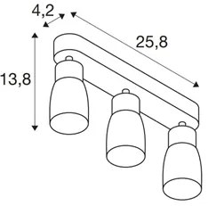 SLV Puri 2.0 Dome, bílé nástěnné/stropní svítidlo 3xGU10, délka 25,8cm