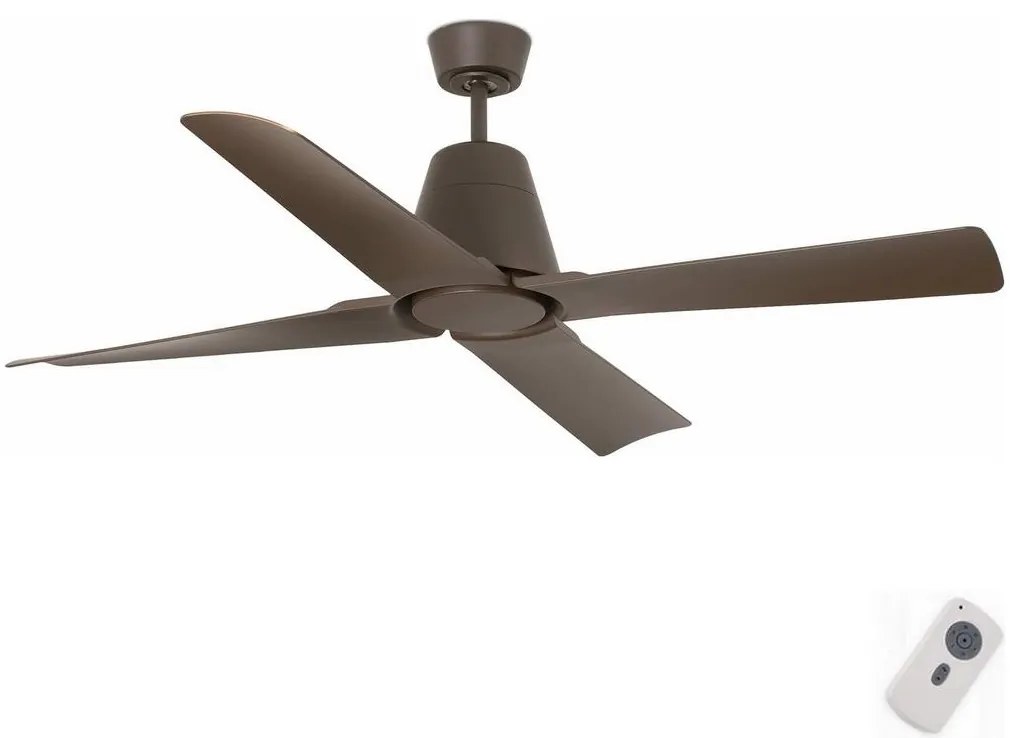 FARO Barcelona FARO 33490 - Stropní ventilátor TYPHOON IP44 hnědá + dálkové ovládání W-VEN33490