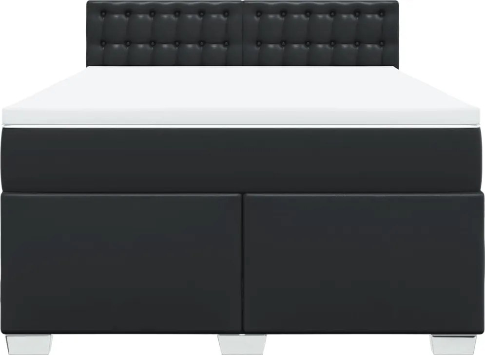 Box spring postel s matrací černá 140x200 cm umělá kůže 3286124