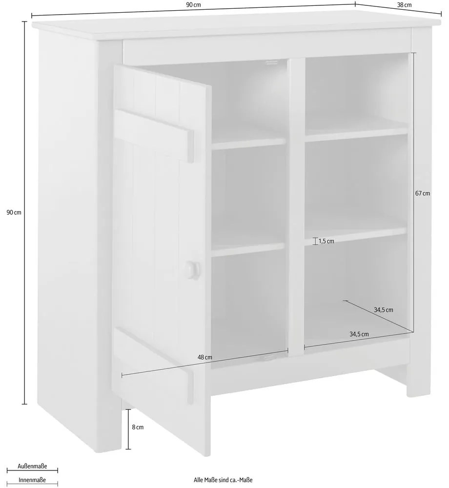 Skříňka z borovicového dřeva v přírodní barvě 90x90 cm Bertram – Støraa