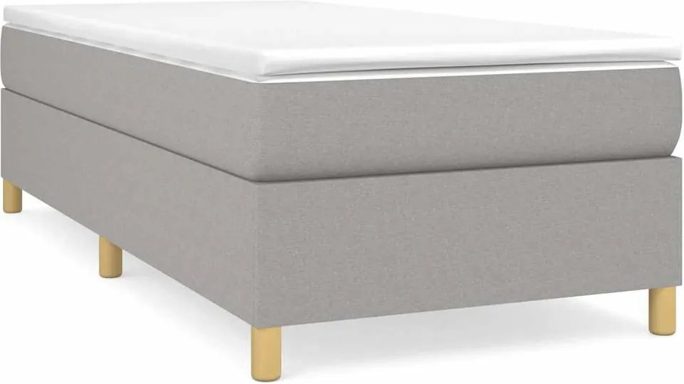 Rám postele s boxspringem světle šedá 90 x 190 cm textil 3120921