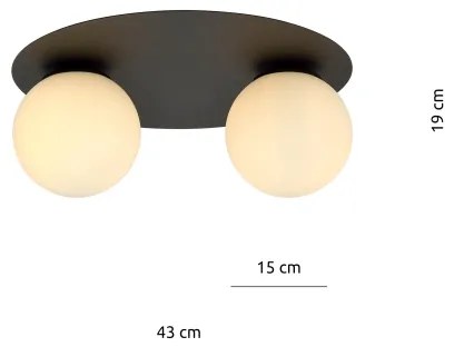 Stropní svítidlo SOLAR 2xE14/10W/230V černá/bílá