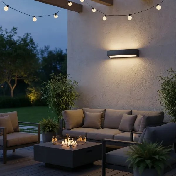 Ideal Lux - Venkovní nástěnné svítidlo ANDROMEDA 2xE27/60W/230V IP55 černá