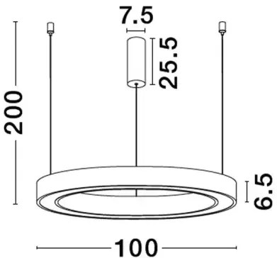 LED lustr Elowen 100 černé