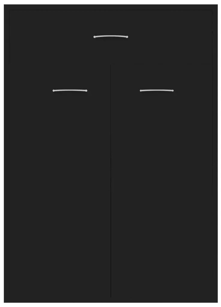 Botník černý 60 x 35 x 84 cm dřevotříska - Default Title
