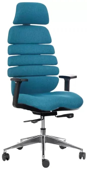 MERCURY STAR Kancelářská ergonomická židle SPINE s podhlavníkem — látka, nosnost 130 kg Šedá