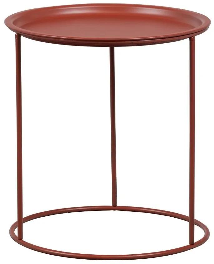 Hoorns Cihlově červený kovový odkládací stolek Select 40 cm