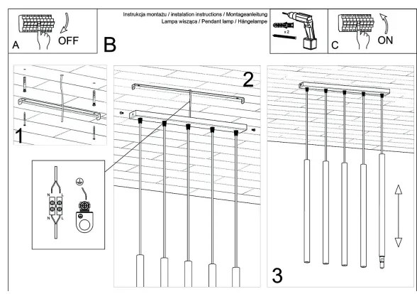 Sollux SL.1274 - Lustr na lanku PASTELO 5xG9/8W/230V beton