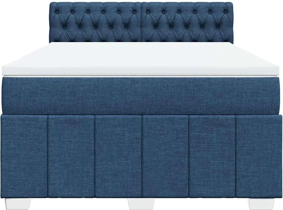 Box spring postel s matrací modrá 140x200 cm textil 3287104