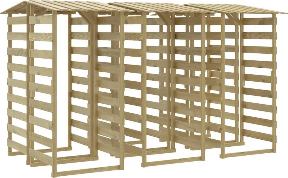 vidaXL Pergoly se střechou 6 ks 100x90x200 cm impregnovaná borovice [3096651]
