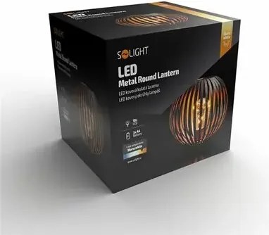 Solight WO3102 kovová kulatá lucerna se žárovkou s micro LED měděná /