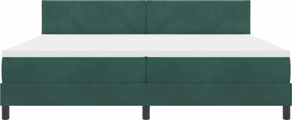 Postel s boxspringem s čelo Tmavě zelená 200 x 200 cm samet 3339263