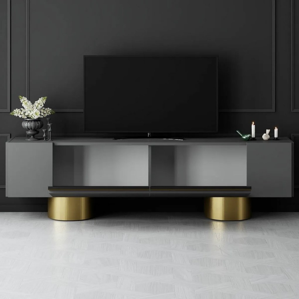 Televizní stolek Bohem Anthracite and Gold