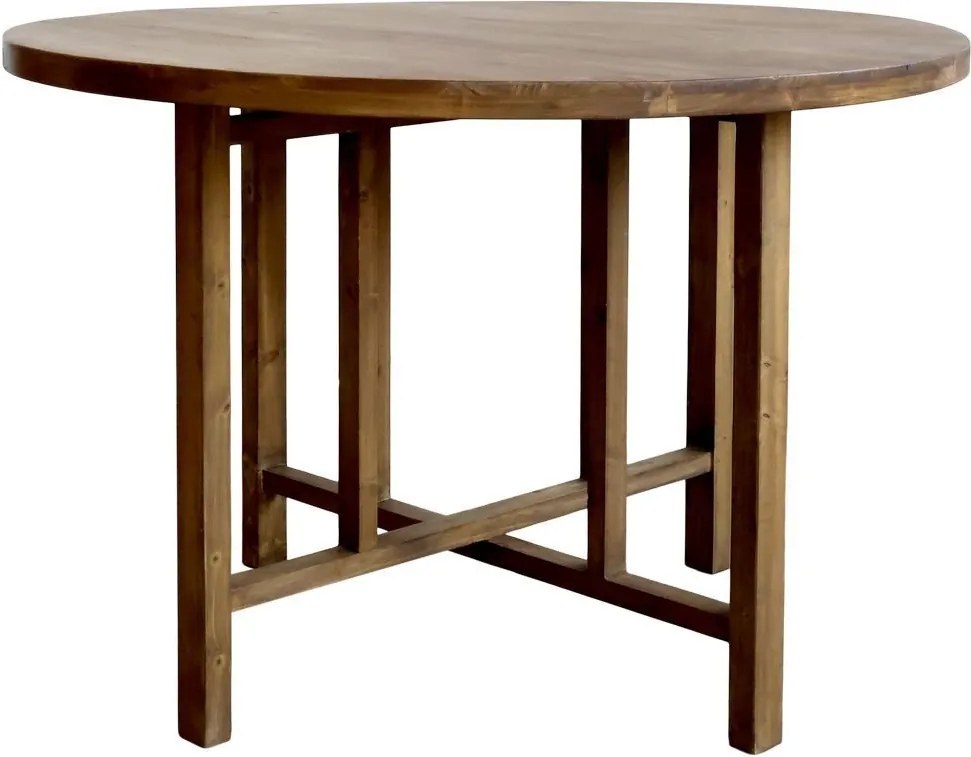 Hnědý dřevěný kulatý jídelní stůl Franne - Ø 120*78 cm