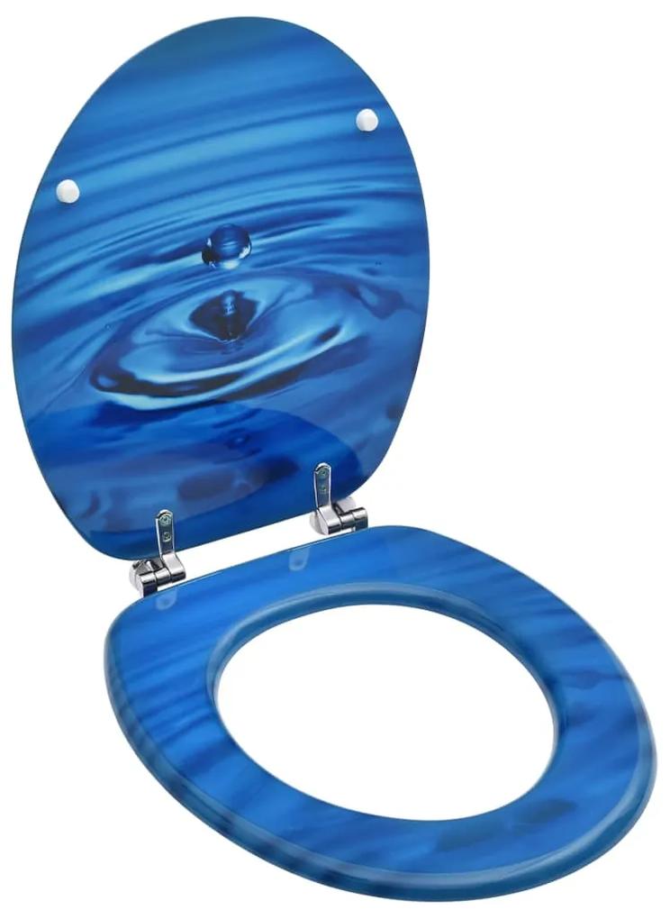 146906 vidaXL WC sedátko s víkem MDF modrá vodní kapka