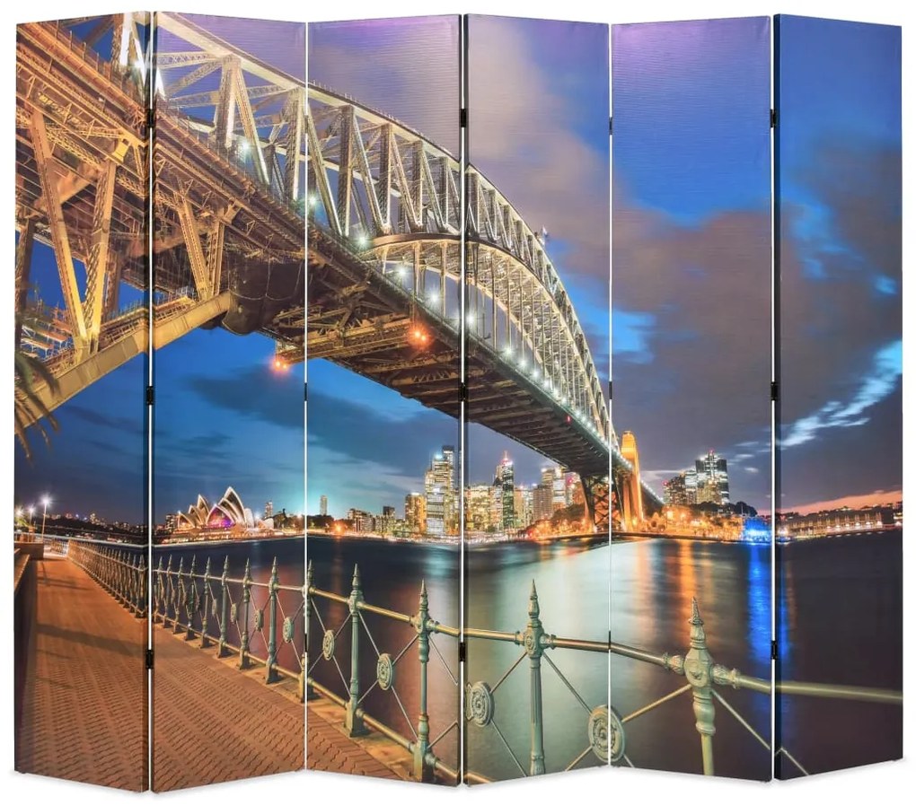 245868 vidaXL Skládací paraván 228 x 170 cm Přístavní most v Sydney