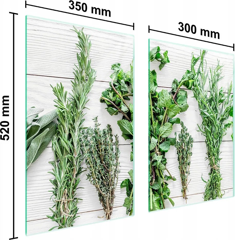 Skleněná Ochranná Deska Do Kuchyně 65x52 Koření