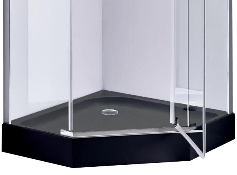 BPS-koupelny Pětiúhelníková sprchová vanička HYD-PSV-SXL07A 80x80 černá