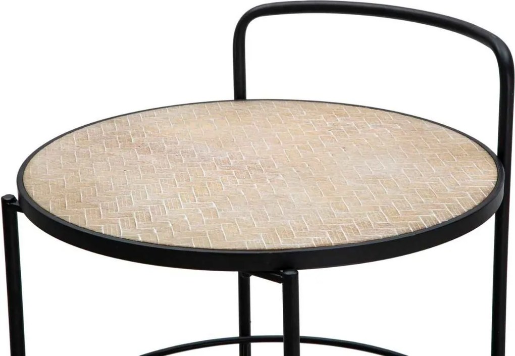 Designový servírovací vozík Abhilash 40 cm černý / hnědý