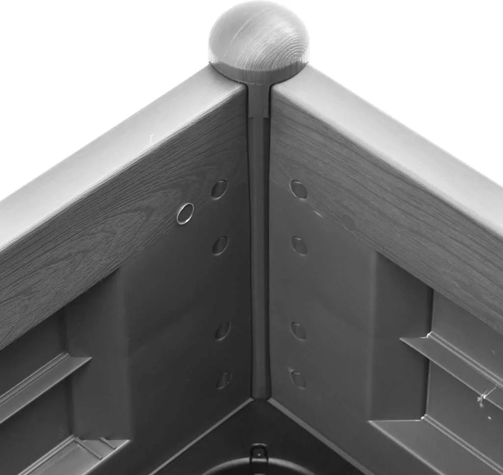Vyvýšený záhon PP kamenný šedý 100 x 43 x 35 cm 317580