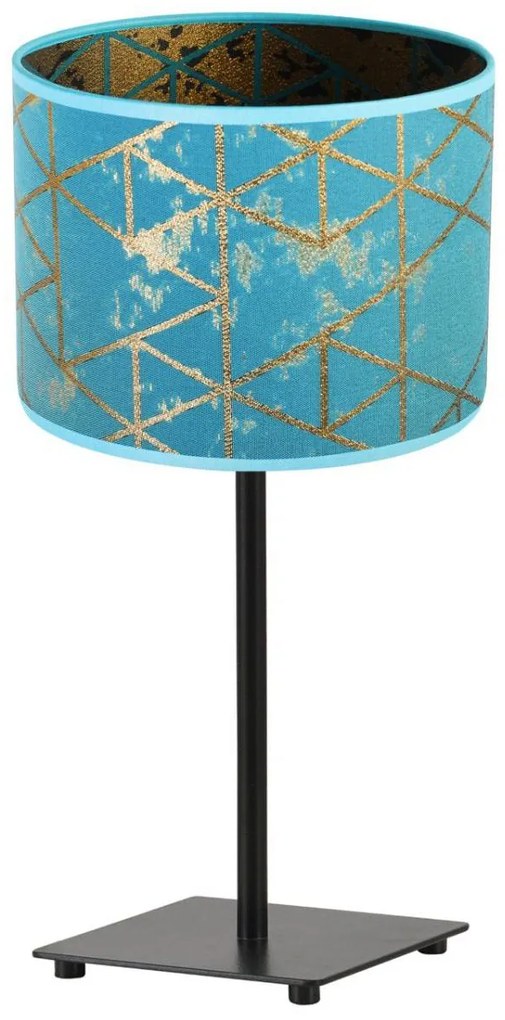 Stolní lampa Werona 4, 1x modré textilní stínítko se vzorem, (výběr ze 4 barev konstrukce), g