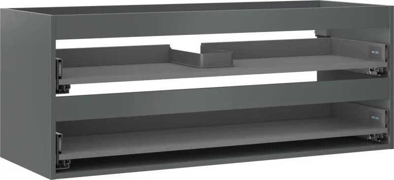 Mexen Box-A, závěsná skříňka 120 cm, 2 zásuvky, grafitová matná, 91AX0-1200-470-2-66