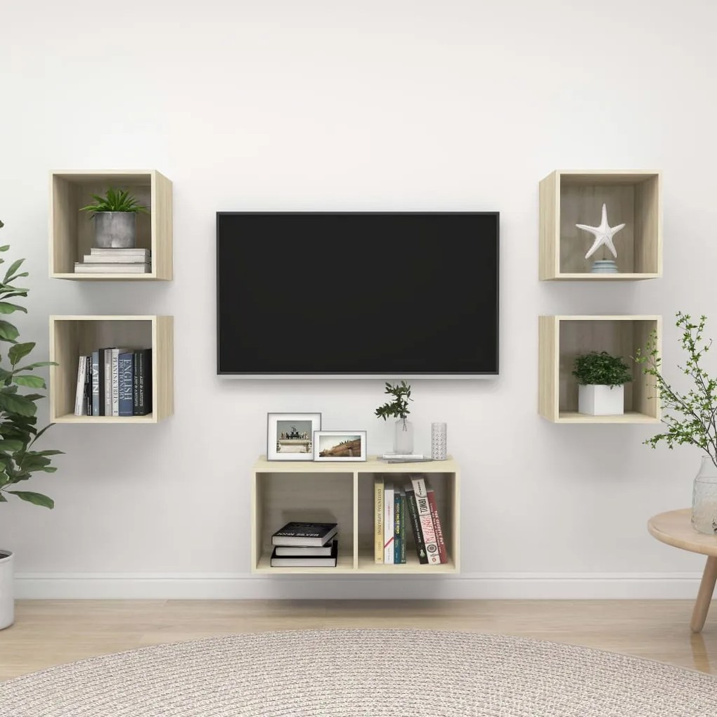 5dílný set TV skříněk dub sonoma kompozitní dřevo 3079604