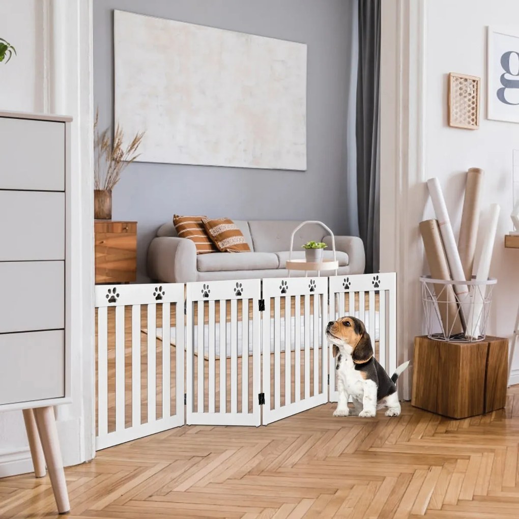Costway Bariéra pes ochranná branka dřevěná skládací schodišťová brána 60 cm