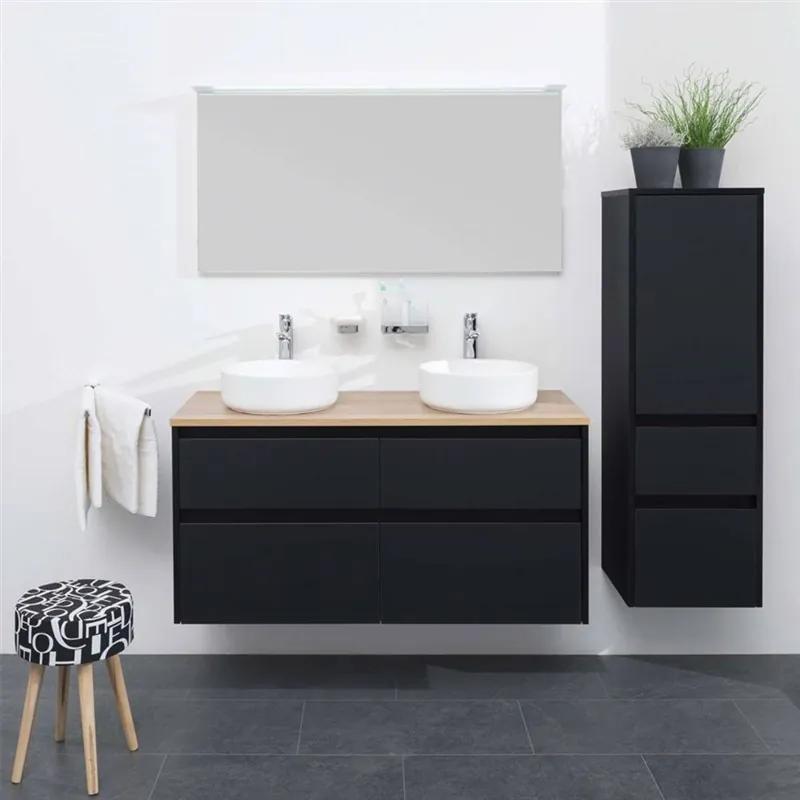 Mereo, Opto, koupelnová skříňka 121 cm, bílá, dub, bílá/dub, černá, CN933S