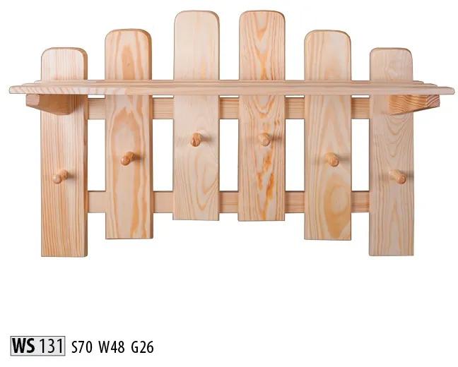 HMmax Věšák WS 131  borovice masiv Barevné provedení dřeva: natural - přírodní