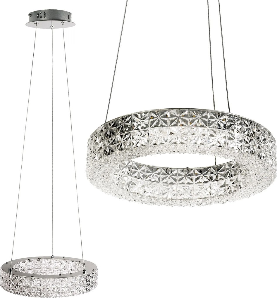 Toolight Toolight, LED závěsné osvětlení 28cm, 12W, 4000K, MS003-CP, chromová, OSW-09613