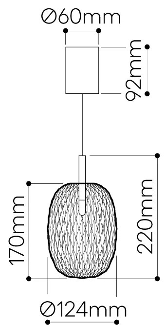 Bomma Metamorphosis skleněné závěsné svítidlo, Ø 124 mm Barva: Jantarová