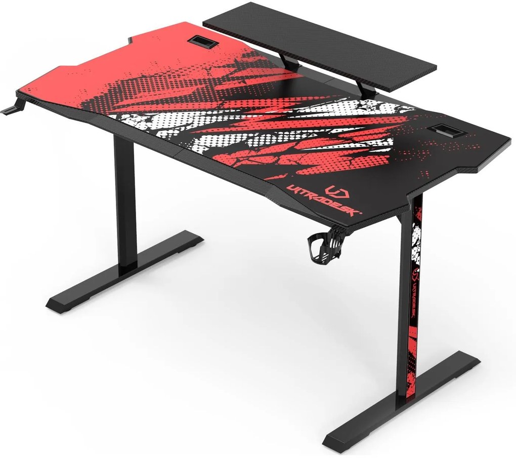 Herní stůl ultradesk atomic černo-červený