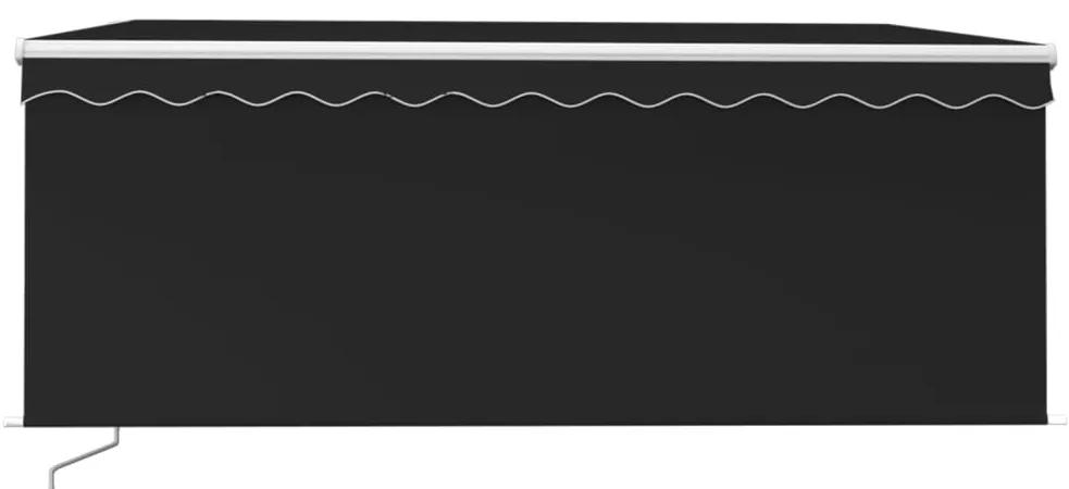 Ručně zatahovací markýza s roletou a LED 3 x 2,5 m antracitová,  3069264