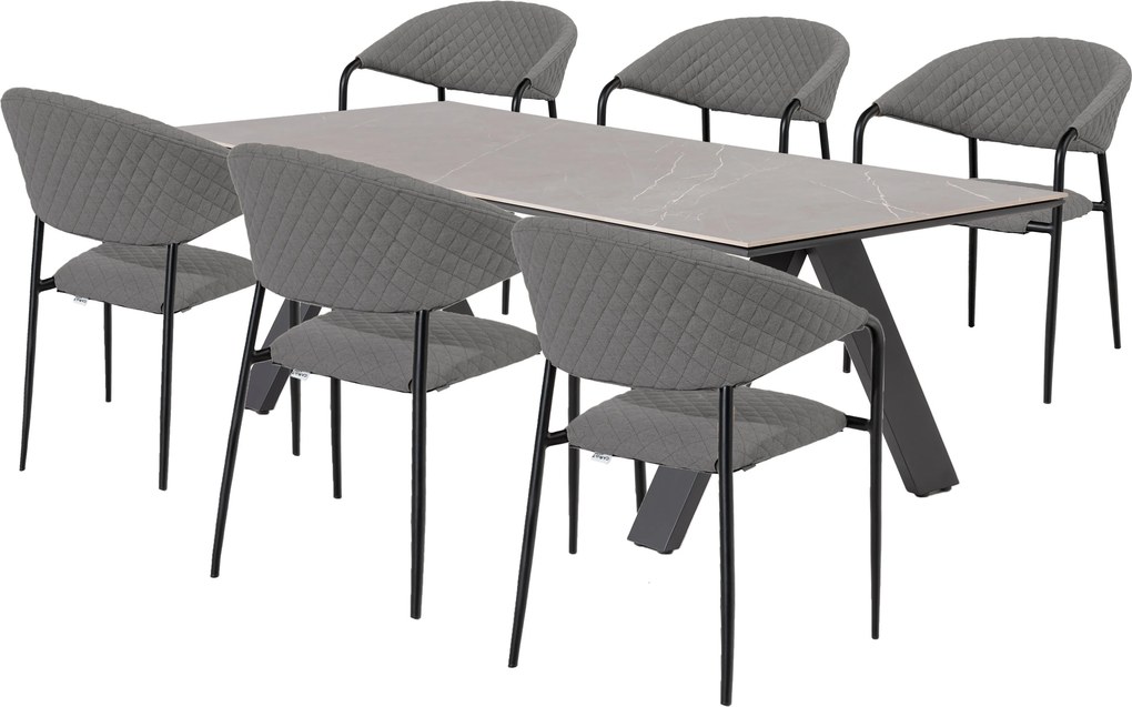 Doppler NOVA MELIA LIKA-TEX® zahradní sedací souprava 6+1 šedá