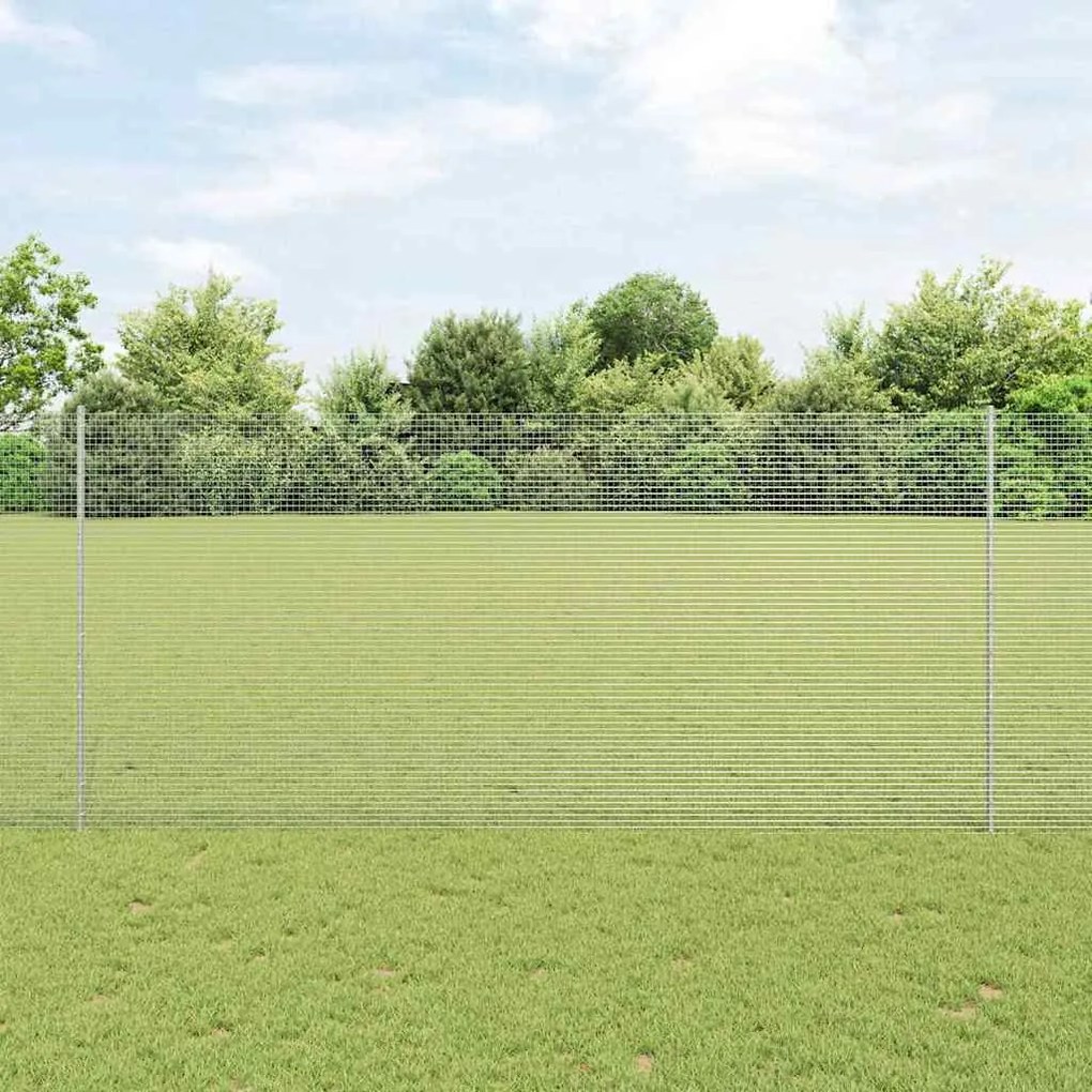 Svařovaná drátěná plotovina s tyčkami 25 x 1,4 m Šedá Síťovina 3336607