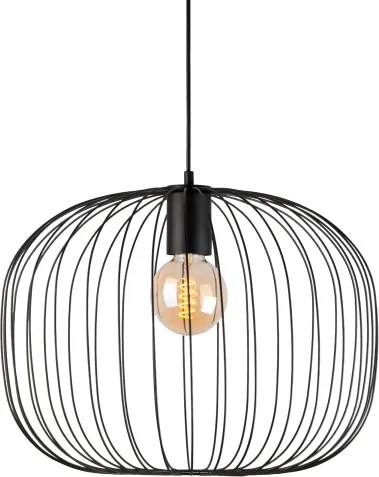 Lustr na lanku OVELLA 1xE27/15W/230V pr. 46 cm černá