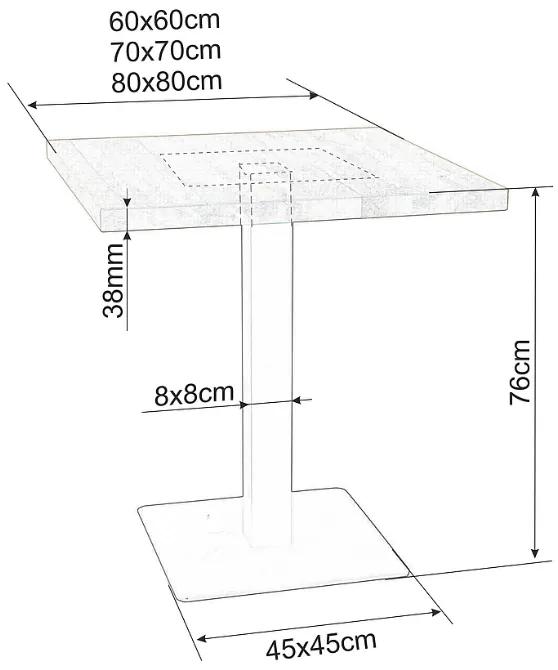 Jídelní stůl PURO Signal 70x70x76 cm