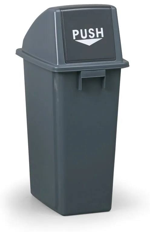 Plastový odpadkový koš na třídění odpadků, 60 l, 320 x 440 x 790 mm, šedý