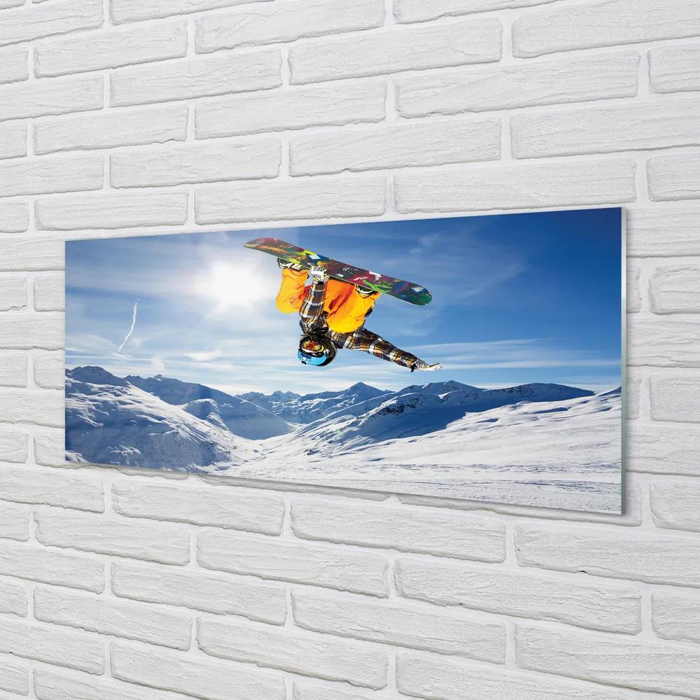 akrylový obraz Man mountain board 120x60 cm