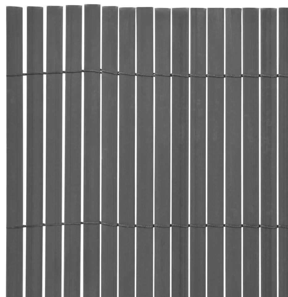 Oboustranný zahradní plot PVC 90 x 500 cm šedý - Default Title