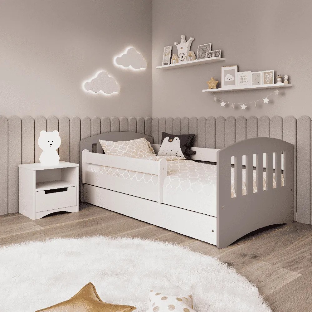 BabyBeds Dětská postel CLASSIC 1 s úložným prostorem Velikost postele: 160x80 cm, Barva postele: Bílá