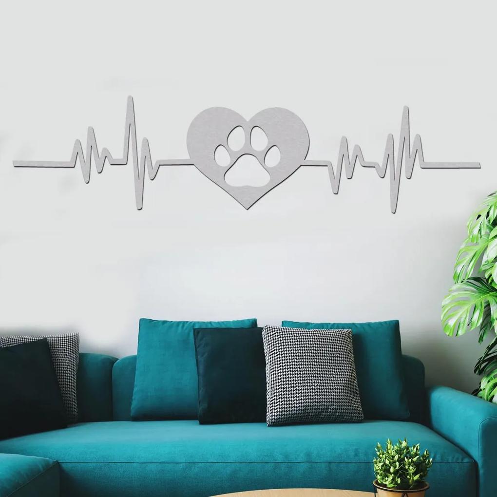 dřevo života Dřevná dekorace na zeď Láska k psům Rozměry (cm): 40x10, Barevný vzor: Světlý dub