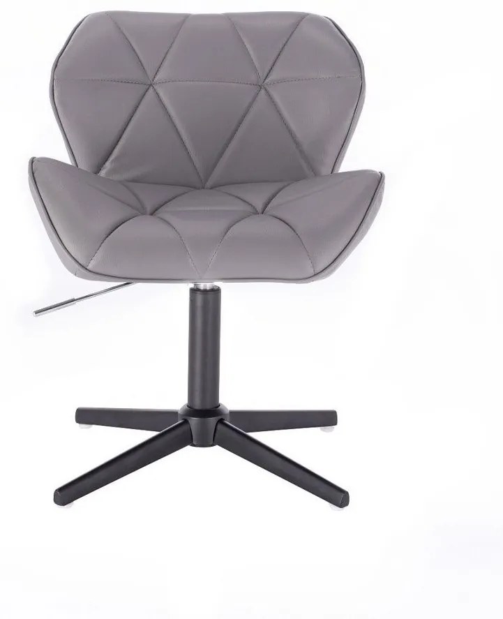LuxuryForm DESIGN Otočná židle MILANO na černém kříži - šedá